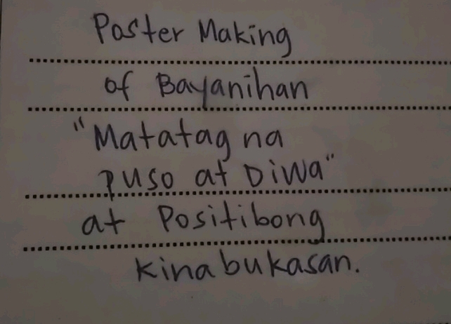 Poster Making of Bayanihan Matatag na puso | StudyX
