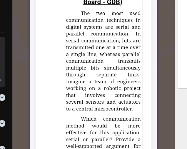 Board - GDB) The two most used communication | StudyX