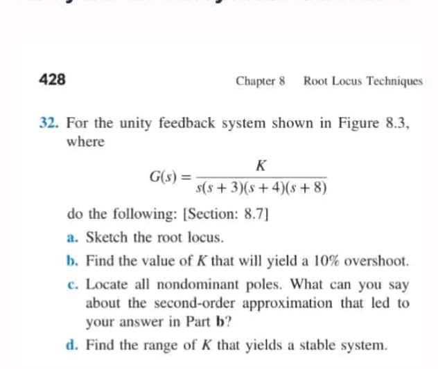32 For the unity feedback system shown in | StudyX