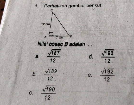 1 Perhatikan gambar berikut Gambar segitiga | StudyX
