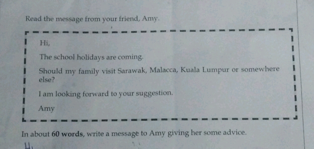 Read the message from your friend Amy Hi | StudyX