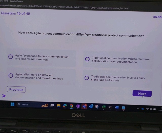 Question 19 of 45 How does Agile project | StudyX