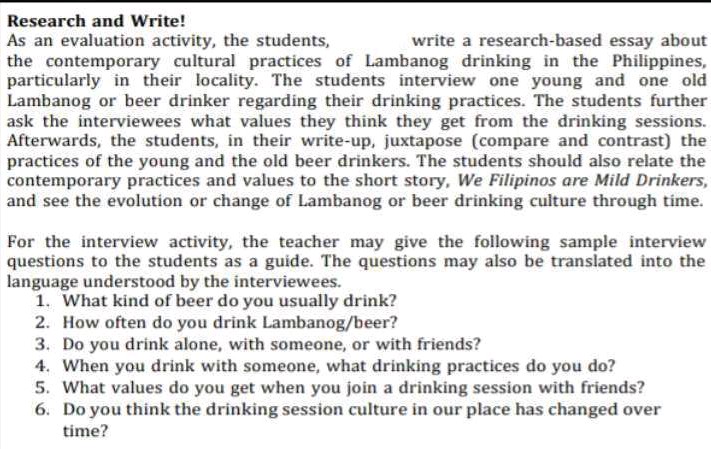 Research and Write As an evaluation activity | StudyX