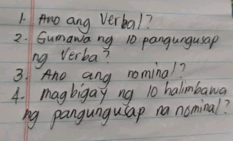 1 Ano ang Verbal 2 Gumawa ng 10 pangungusap | StudyX
