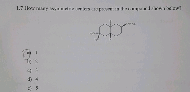 17 How many asymmetric centers are present | StudyX