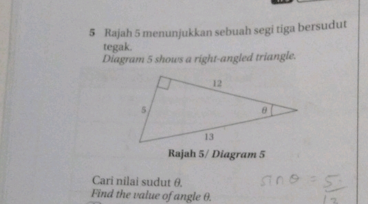 5 Rajah 5 menunjukkan sebuah segi tiga | StudyX