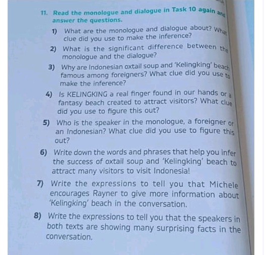 11 Read the monologue and dialogue in Task | StudyX