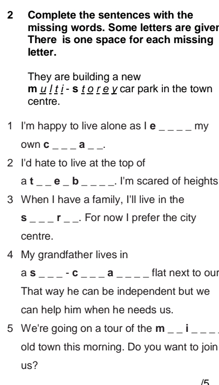2 Complete the sentences with the missing | StudyX