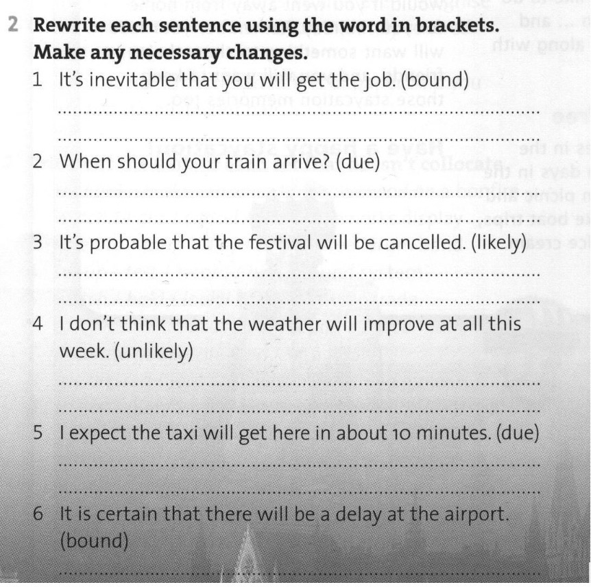 2 Rewrite each sentence using the word in | StudyX