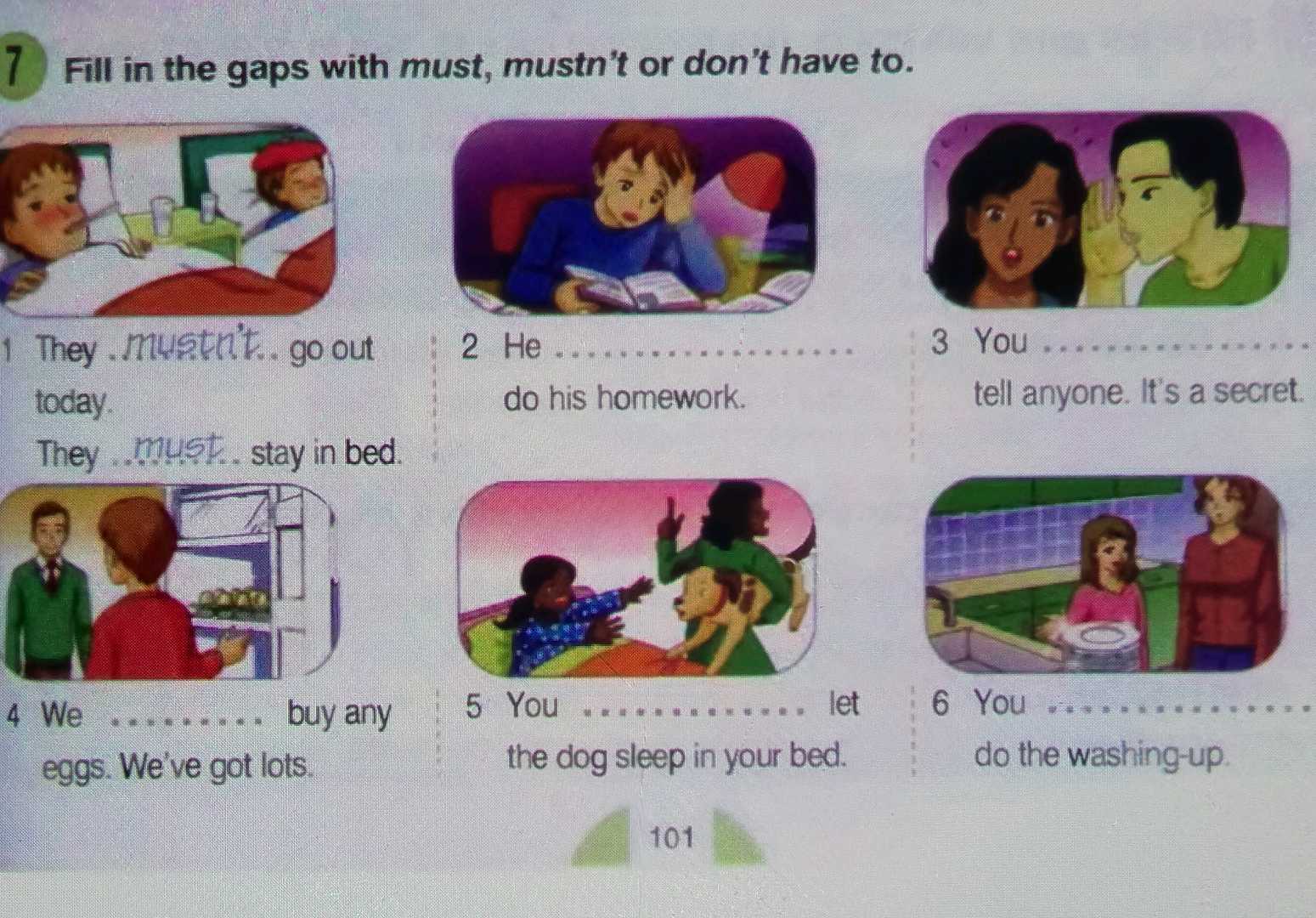 7 Fill in the gaps with must mustnt or dont | StudyX