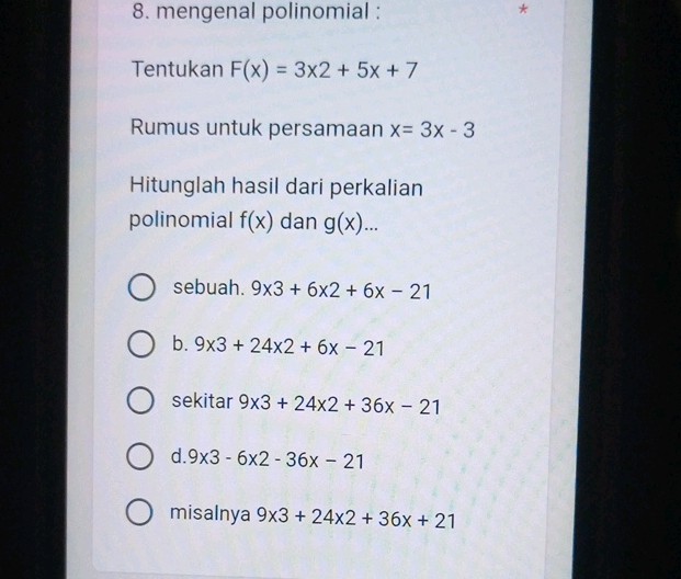 8 mengenal polinomial Tentukan F(x) = 3x2 + | StudyX