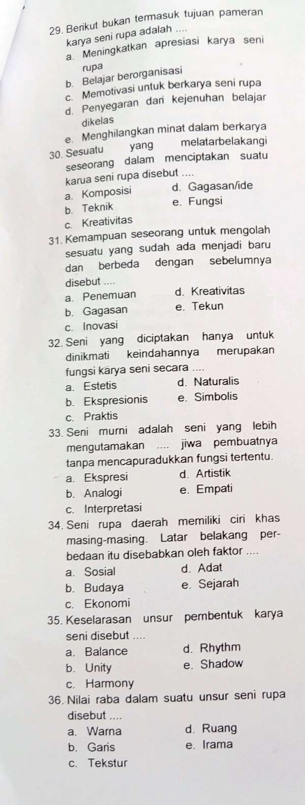 29 Berikut bukan termasuk tujuan pameran | StudyX