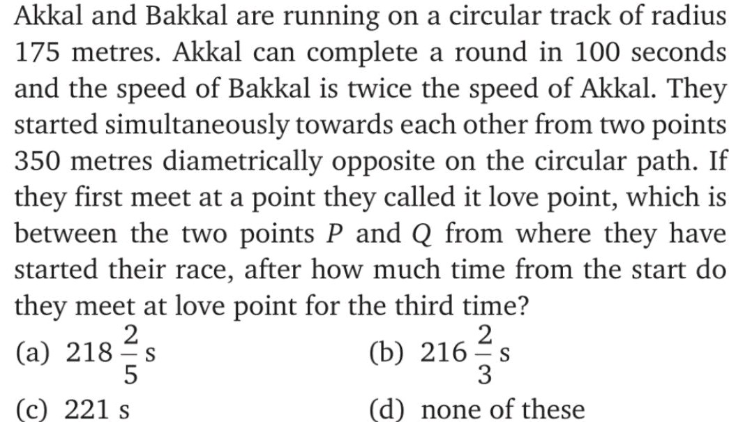 Akkal and Bakkal are running on a circular | StudyX