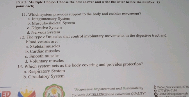 Part 2 Multiple Choice Choose the best | StudyX