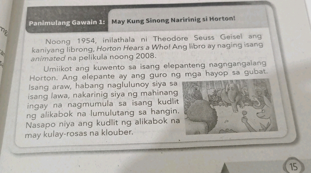 Panimulang Gawain 1 May Kung Sinong | StudyX