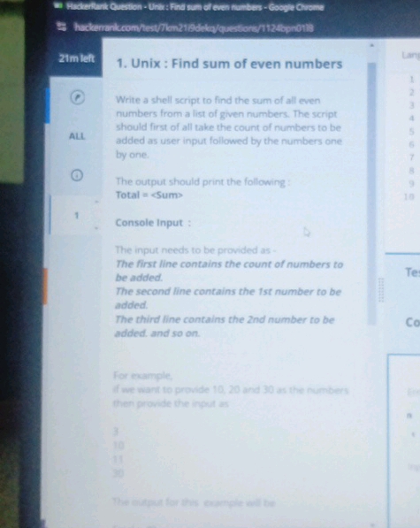 1 Unix Find sum of even numbers Write a | StudyX