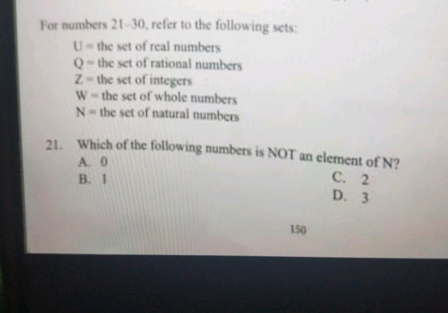 For number 21-30 refer to the following sets | StudyX