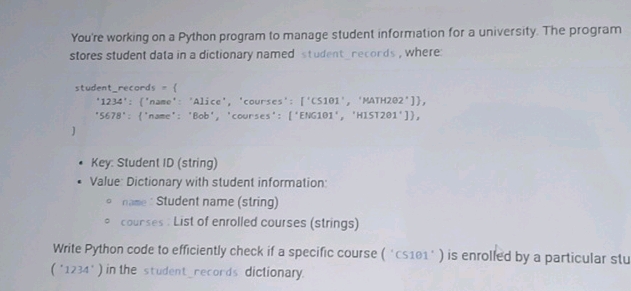 Youre working on a Python program to manage | StudyX