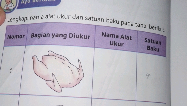 Lengkapi nama alat ukur dan satuan baku pada | StudyX