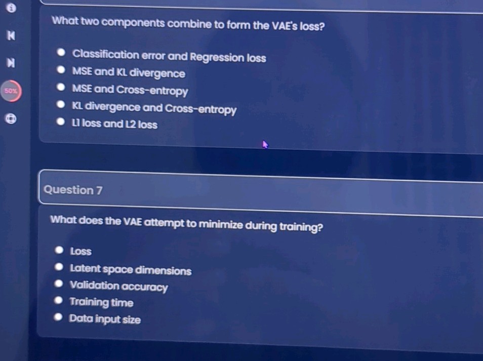 What two components combine to form the VAEs | StudyX