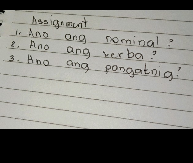 Assignment 1 Ano ang nominal 2 Ano ang verba | StudyX