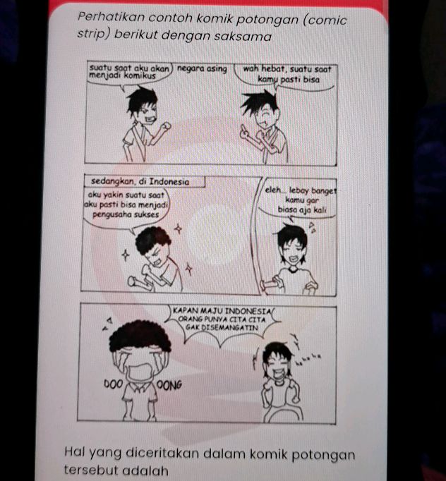 Perhatikan contoh komik potongan (comic | StudyX