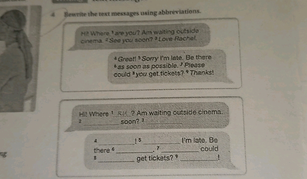 Rewrite the text messages using | StudyX