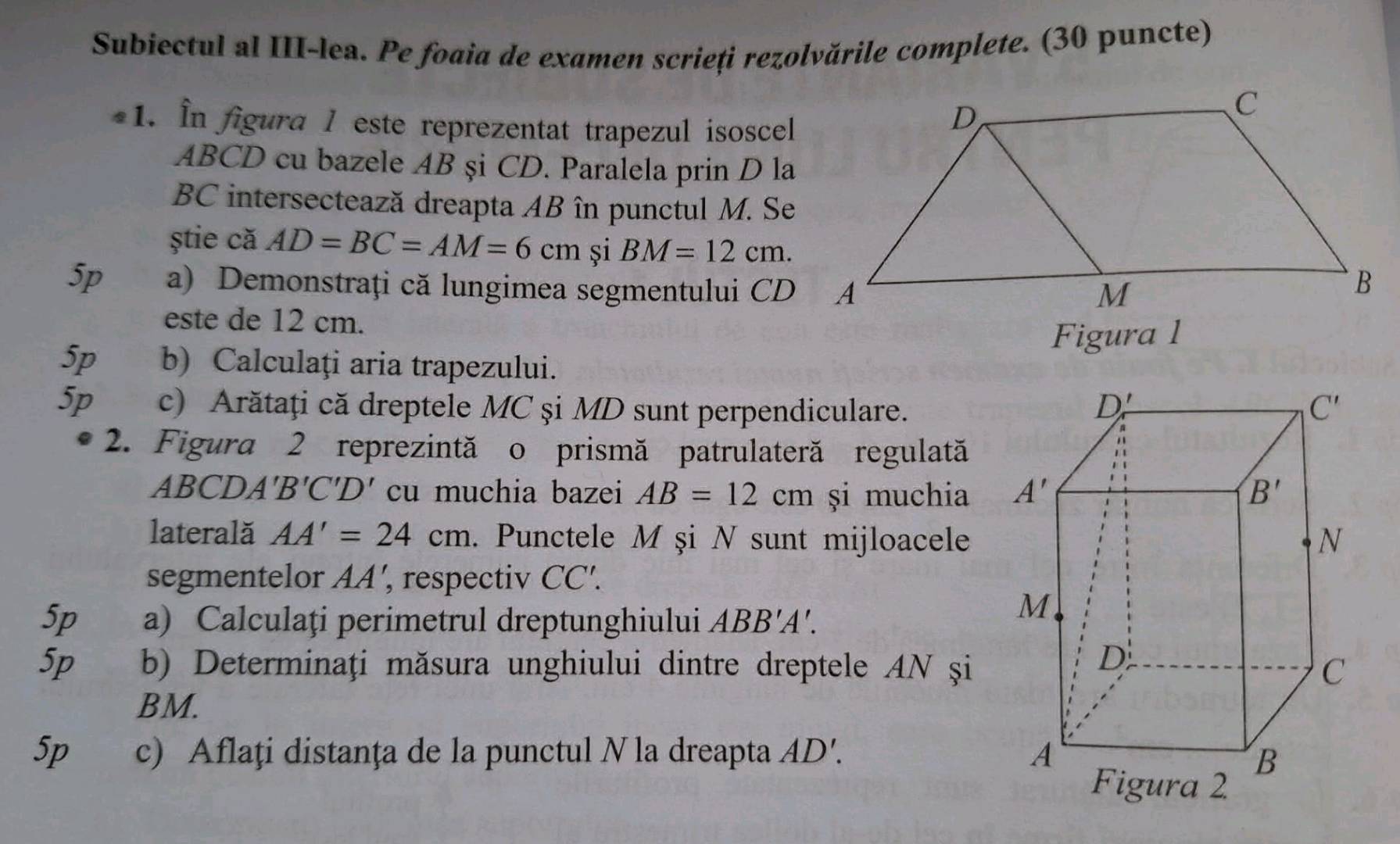 1 n figura 1 este reprezentat trapezul | StudyX