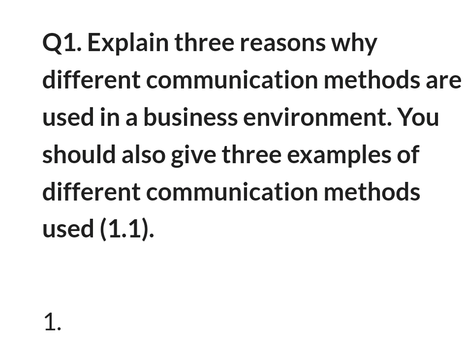 Q1 Explain three reasons why different | StudyX