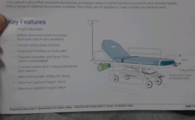 This patient trolley offers powered | StudyX