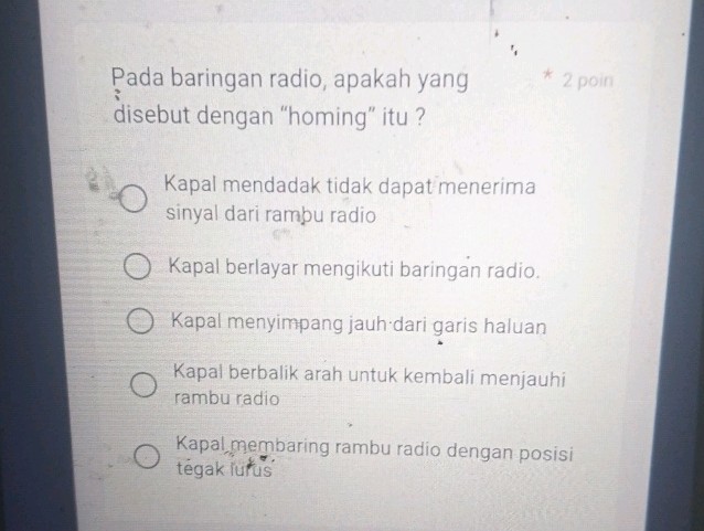 Pada baringan radio apakah yang disebut | StudyX