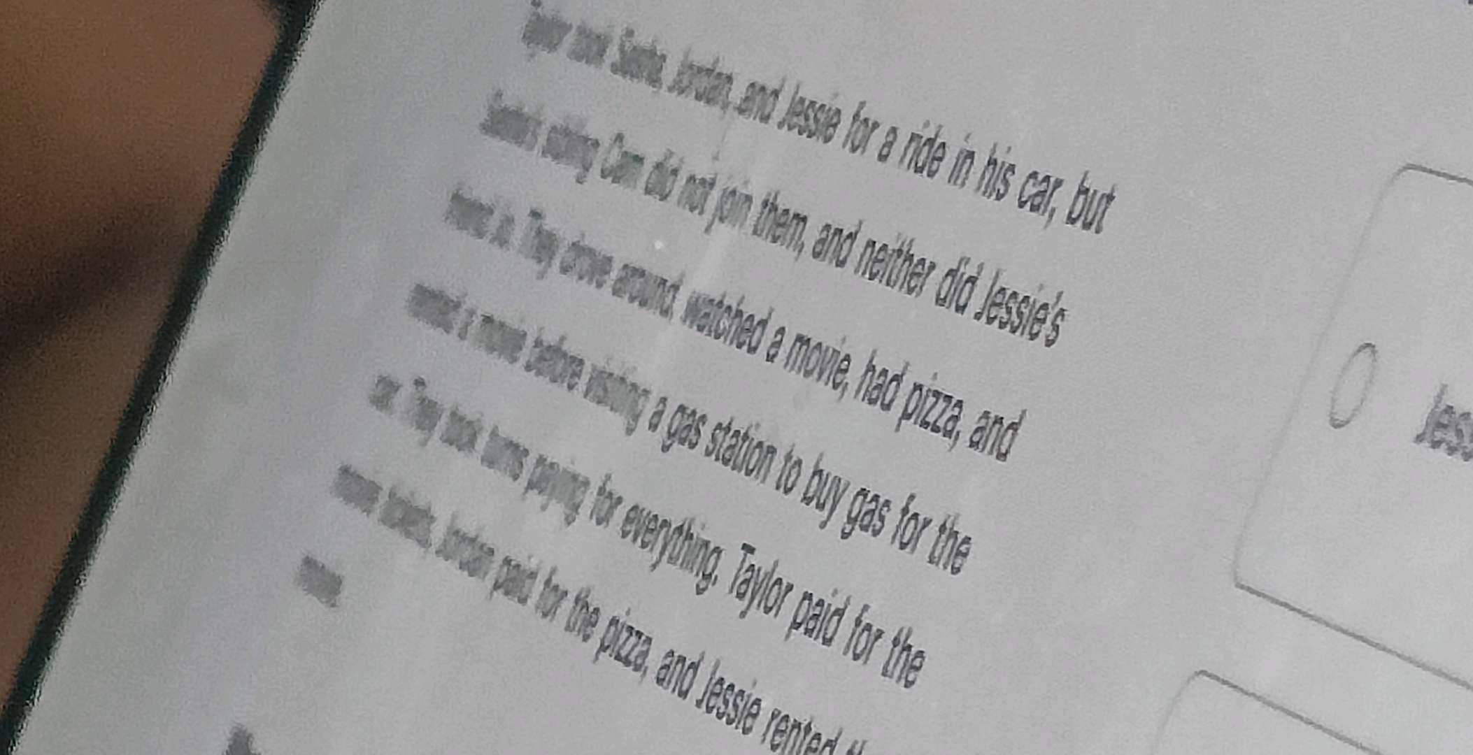 Taylor drove Santa Jordan and Jessie for a | StudyX