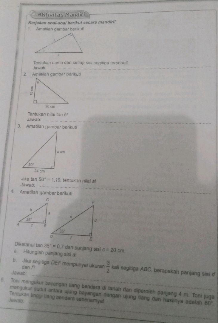 Aktivitas Mandiri Kerjakan soal-soal berikut | StudyX