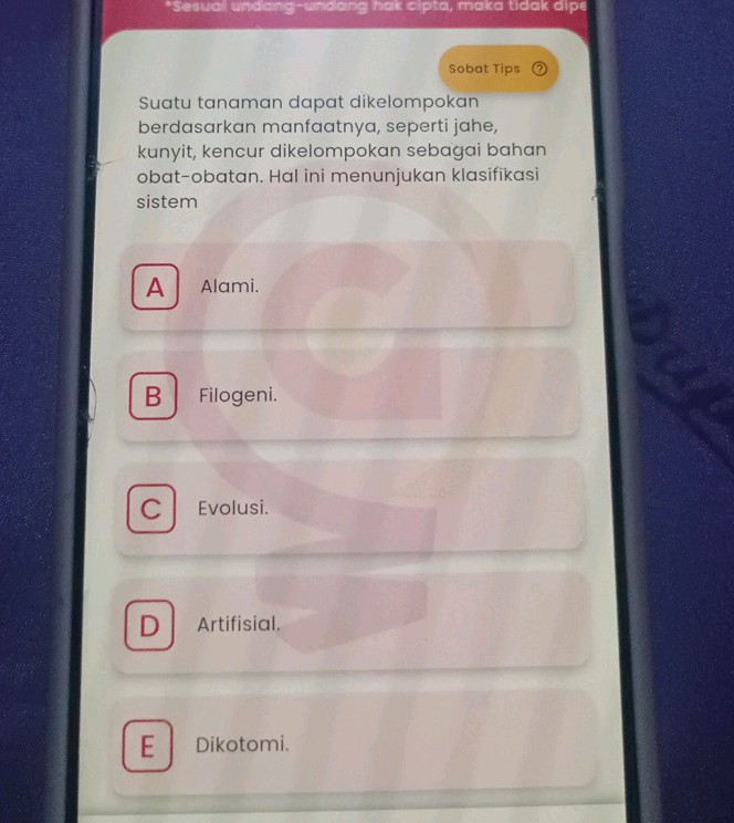 Suatu tanaman dapat dikelompokan berdasarkan | StudyX