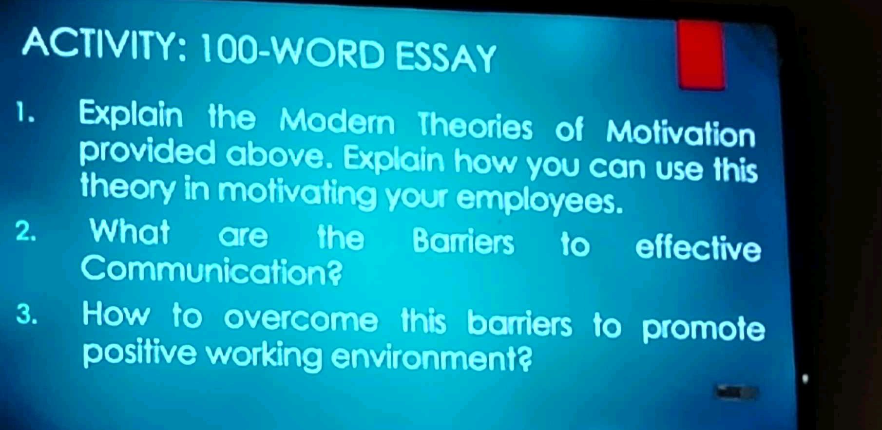 ACTIVITY 100-WORD ESSAY 1 Explain the Modern | StudyX