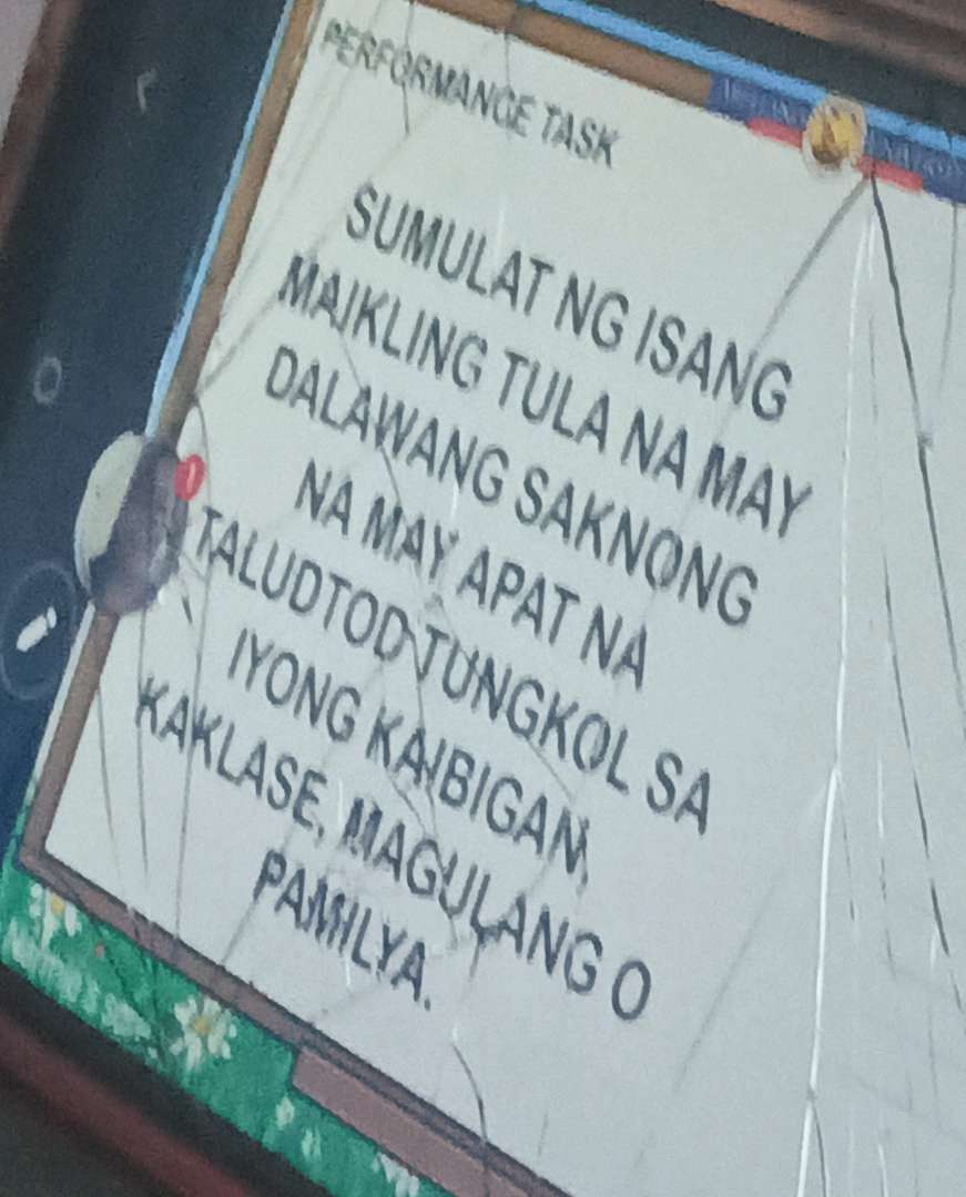 PERFORMANCE TASK SUMULAT NG ISANG MAIKLING | StudyX