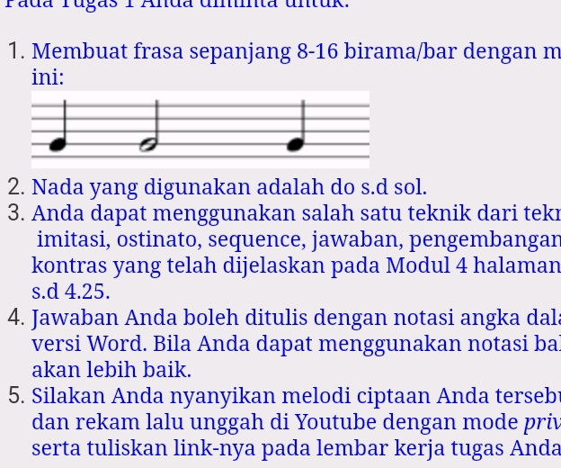 1 Membuat frasa sepanjang 8-16 birama/bar | StudyX