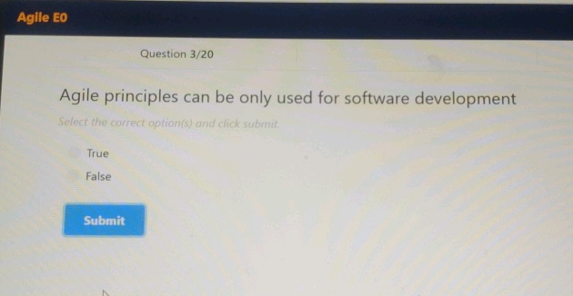 Agile principles can be only used for | StudyX