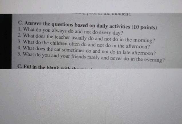 C Answer the questions based on daily | StudyX