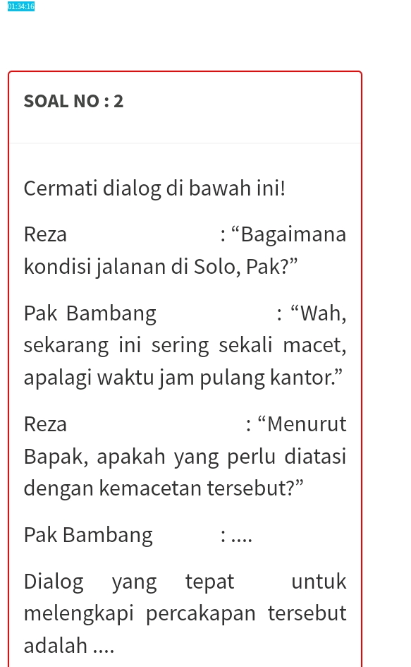 013416 SOAL NO 2 Cermati dialog di bawah | StudyX