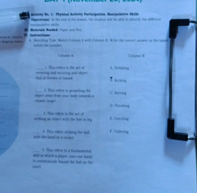 Activity No 1 Physical Activity | StudyX
