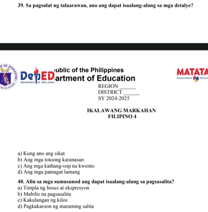 39 Sa pagsulat ng talaarawan ano ang dapat | StudyX