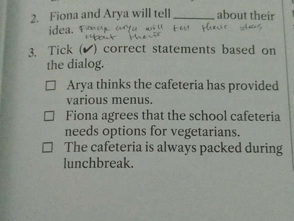 2 Fiona and Arya will tell about their idea | StudyX