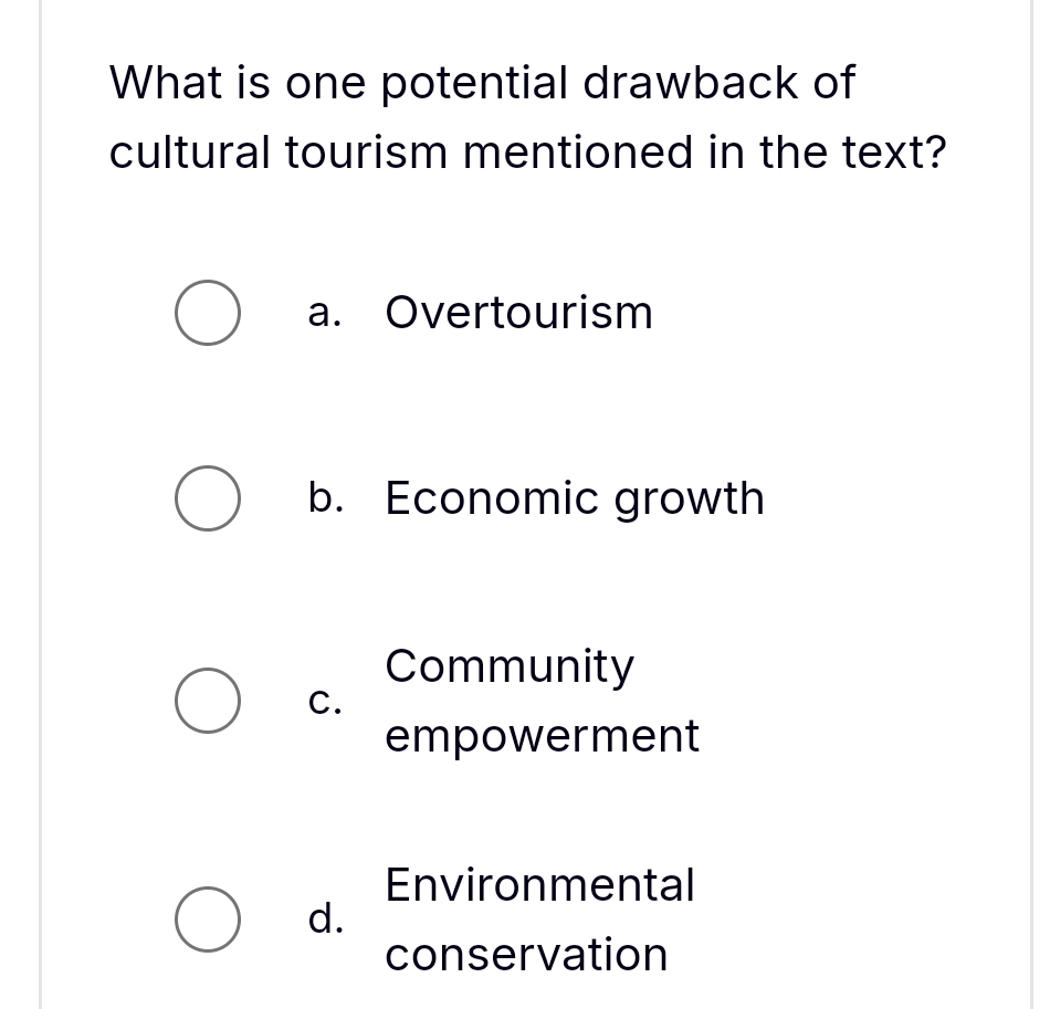 What is one potential drawback of cultural | StudyX
