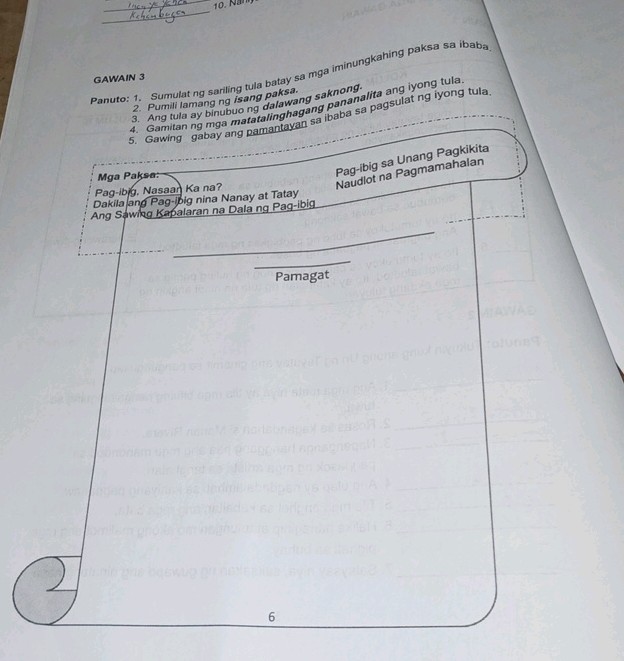 GAWAIN 3 Panuto 1 Sumulat ng sariling tula | StudyX