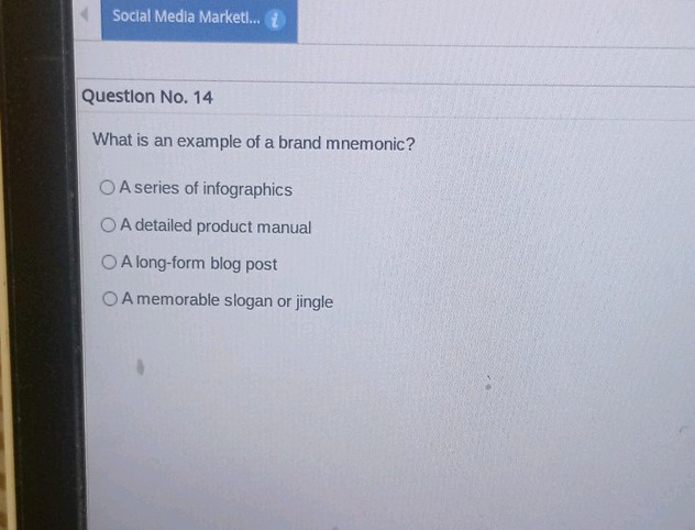 Question No 14 What is an example of a brand | StudyX