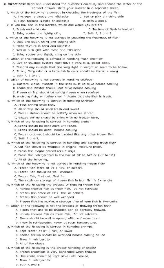 C Directions Read and understand the | StudyX