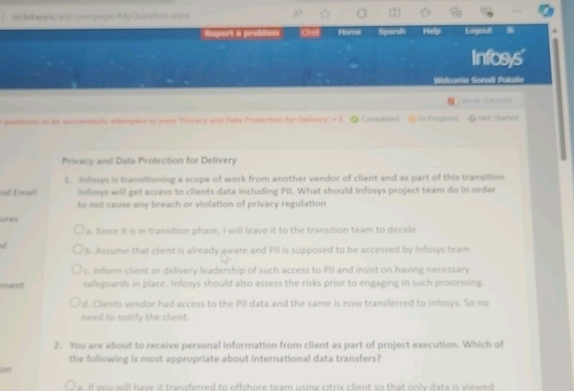 Privacy and Data Protection for Delivery 1 | StudyX