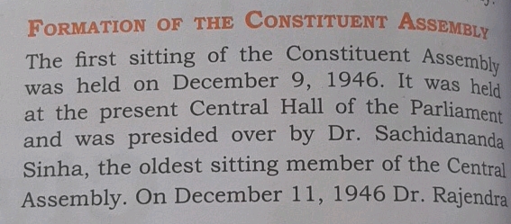 FORMATION OF THE CONSTITUENT ASSEMBLYThe | StudyX