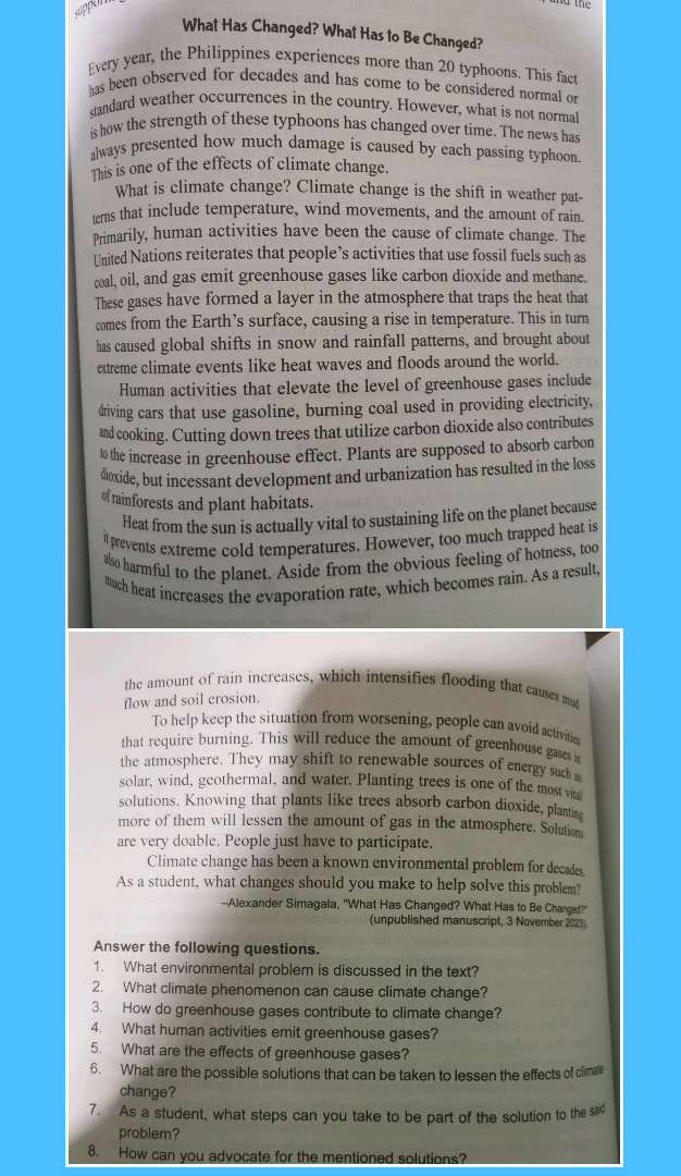 What Has Changed What Has to Be Changed | StudyX